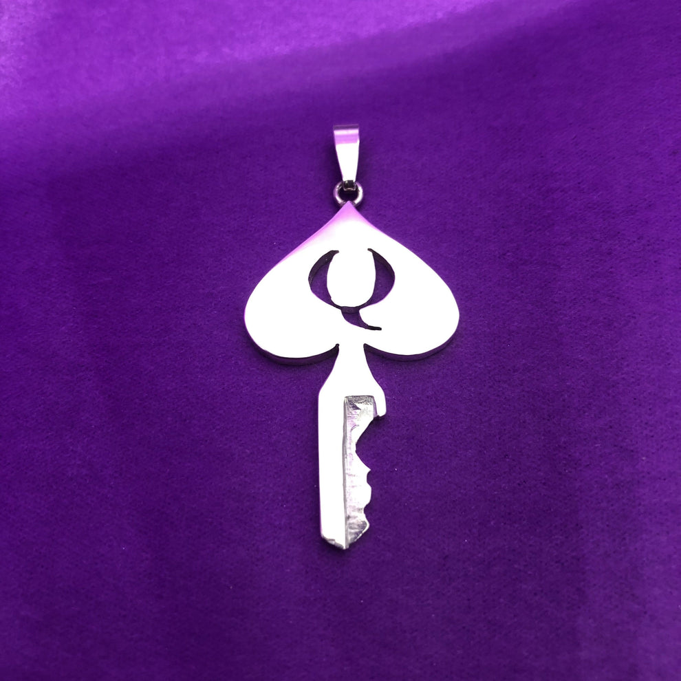 Queen of Spades handmade chastity key with padlock | chastity-shop ...